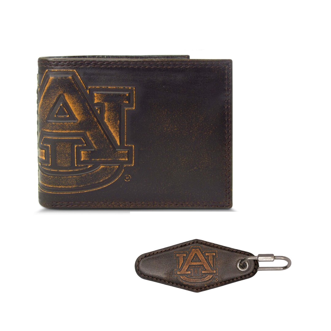 Auburn Tigers Men's Collegiate Bifold Leather Wallet - Tigers Key Chain ...