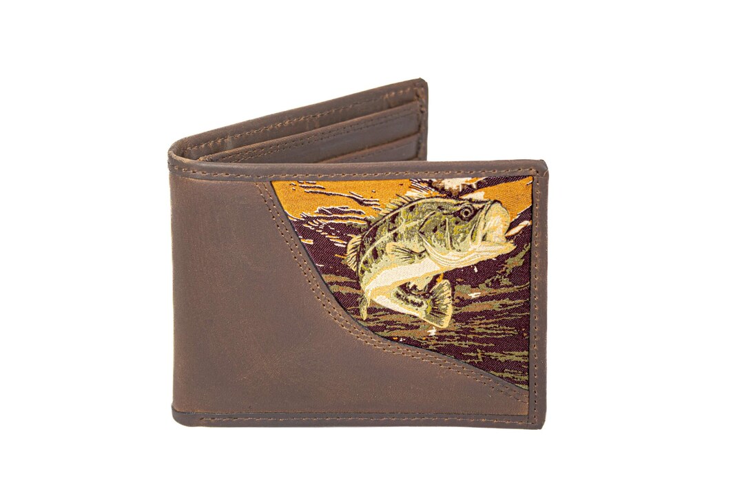 Bass Men's Bifold Woven Patch Leather Wallet. - Etsy