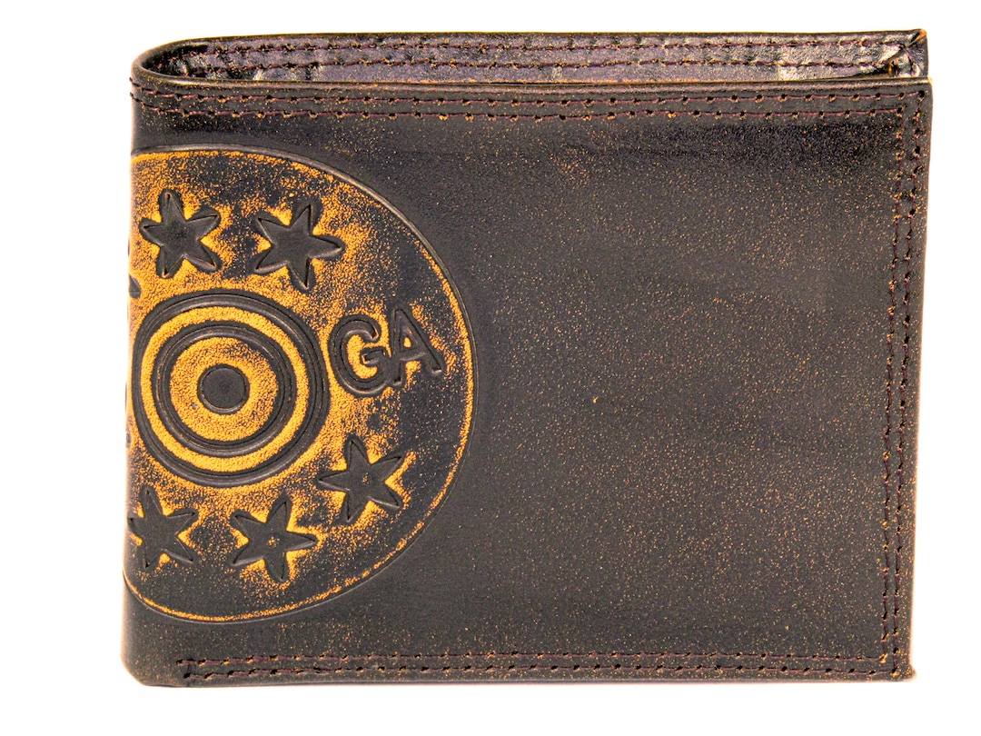 Shotshell Men's Bifold Leather Wallet. Brown Burnished Full Grain ...