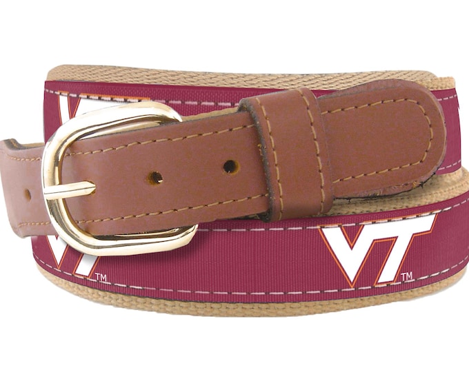 University of Virginia Tech Men's Web Leather Belt - Etsy