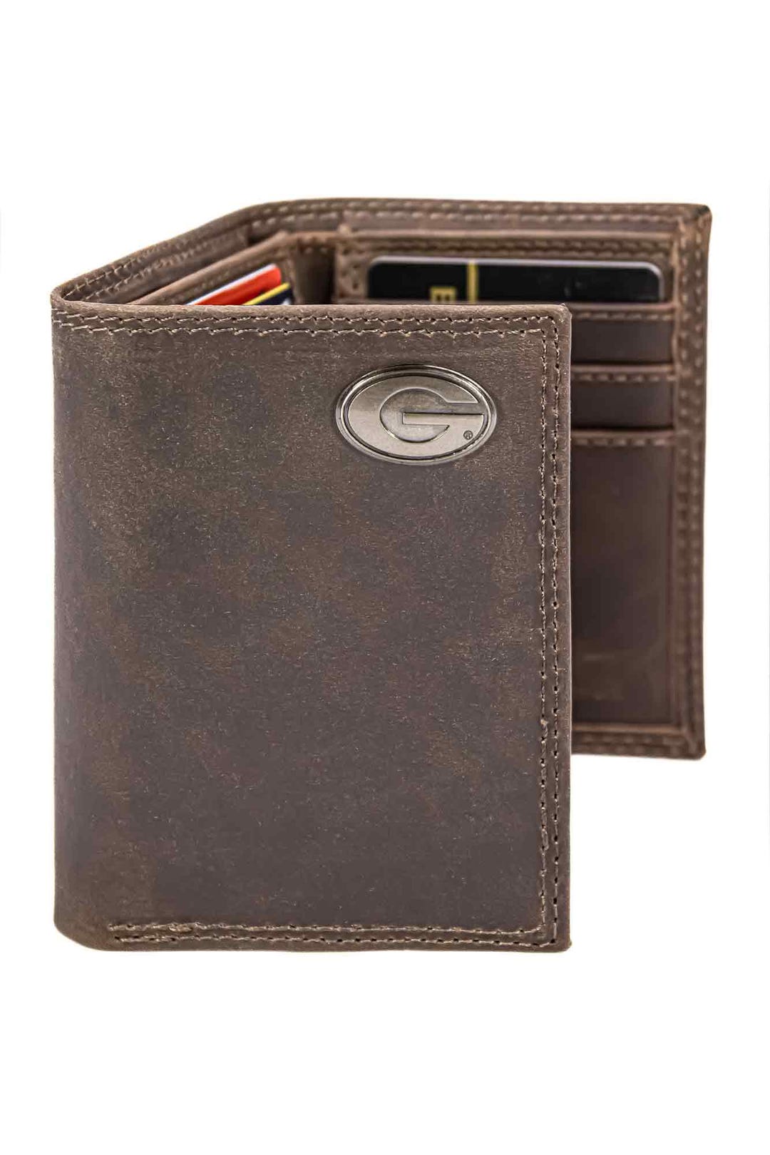 Georgia Bulldogs Men's Collegiate Trifold Leather Wallet. UGA Dawgs ...
