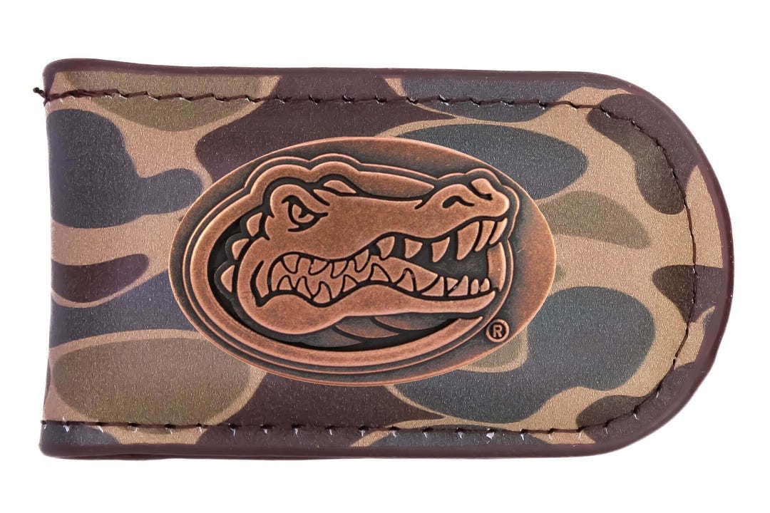Florida Gators Camo Leather Money Clip. Full Grain Leather With Antique ...