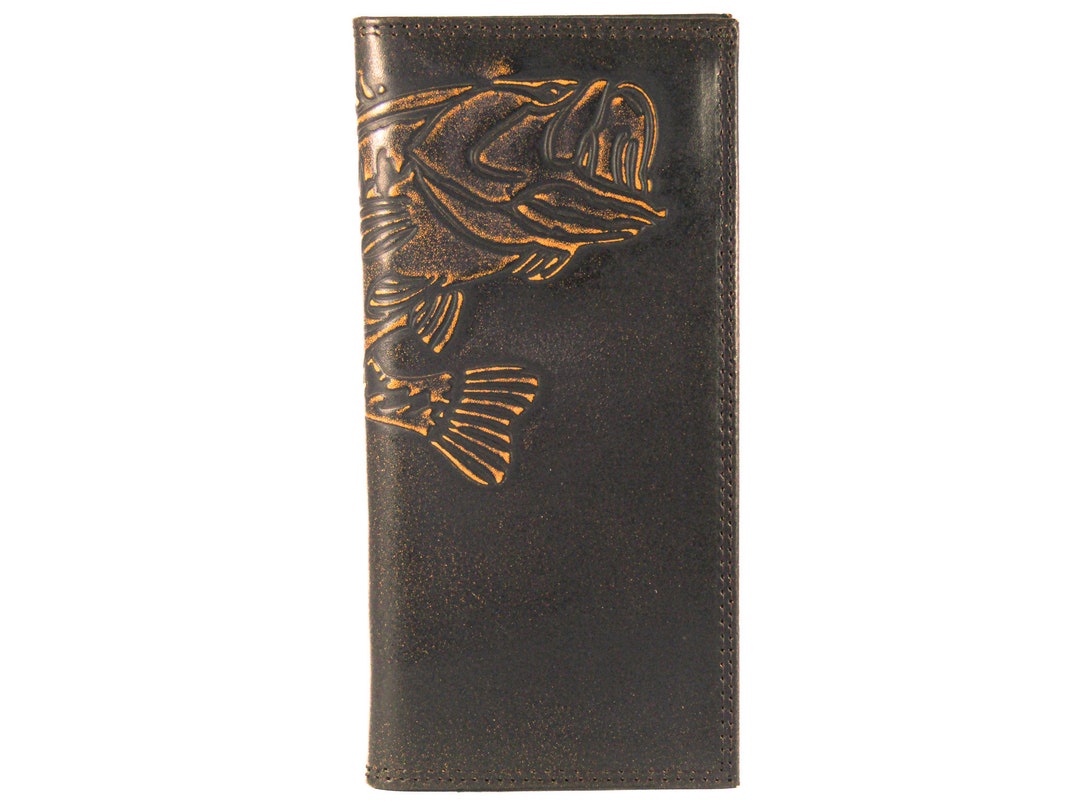 Bass Men's Secretary Leather Wallet. Brown Burnished Full Grain Finish ...