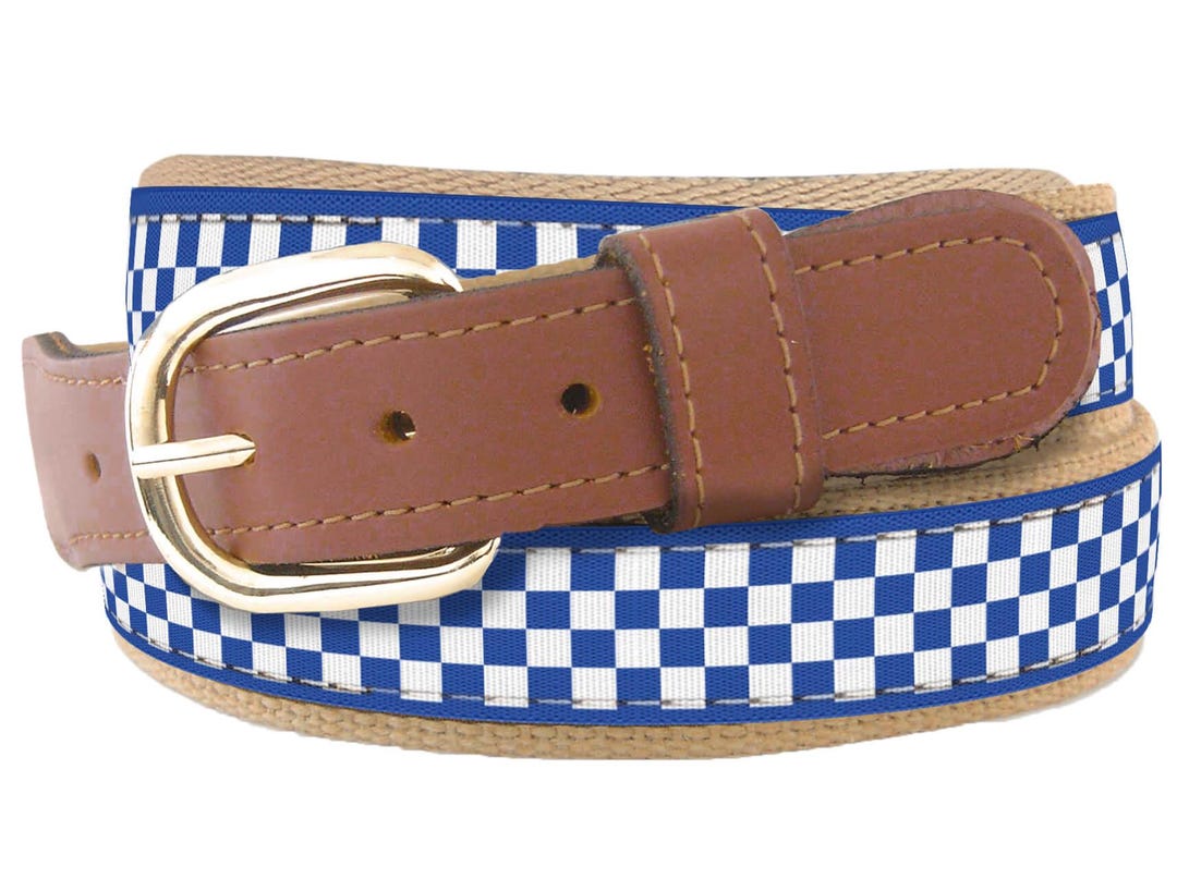 Kentucky Wildcats Checkerboard Men's Collegiate Woven Ribbon Belt. Tan ...