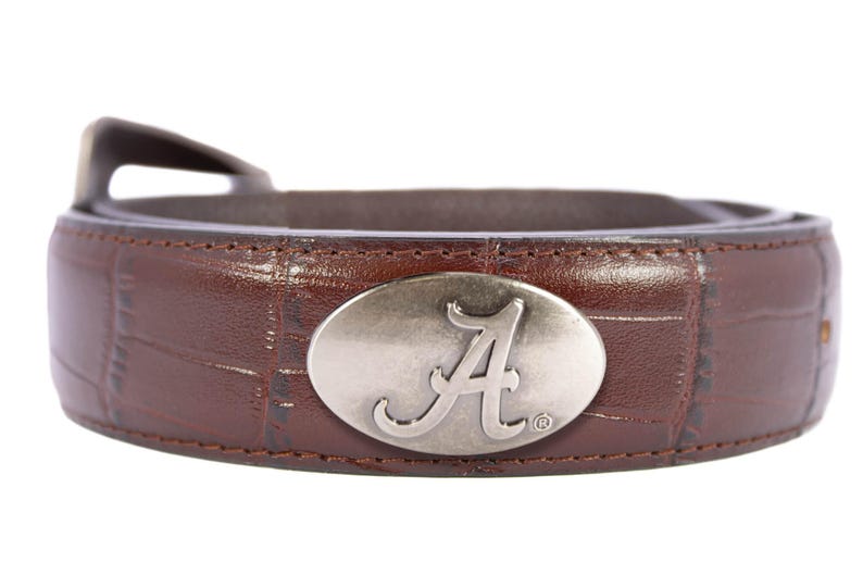Alabama Crimson Tide Men's Collegiate Leather Belt. Alabama Gift. Bama ...