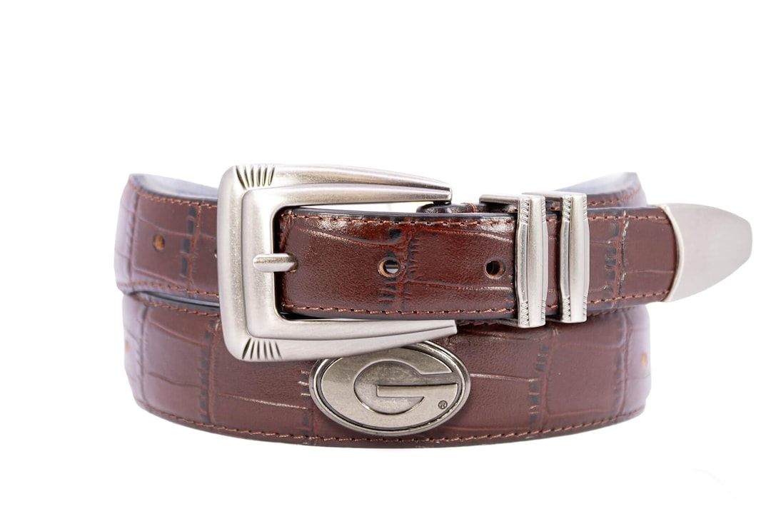 Georgia Bulldogs Men's Collegiate Leather Belt. UGA Dawgs Gift. UGA ...