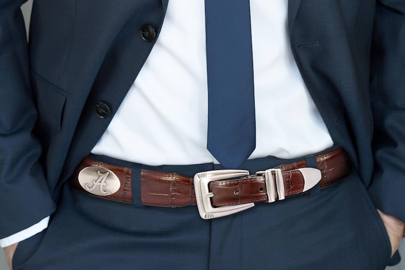 Alabama Crimson Tide Men's Collegiate Leather Belt. Alabama Gift. Bama ...