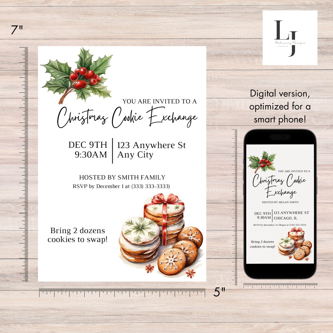 Christmas Cookie Party Kit | Printable Template | Cookie Exchange ...