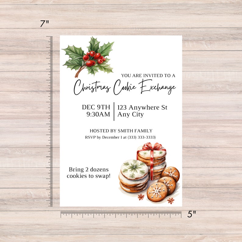 Christmas Cookie Party Invitation | Printable Template | Cookie ...