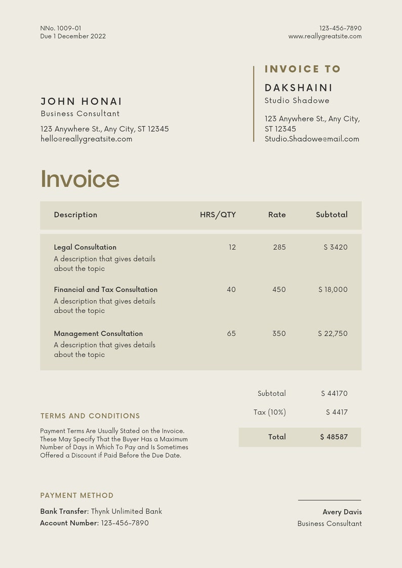 Invoice Templates in Modern and Professional - Etsy