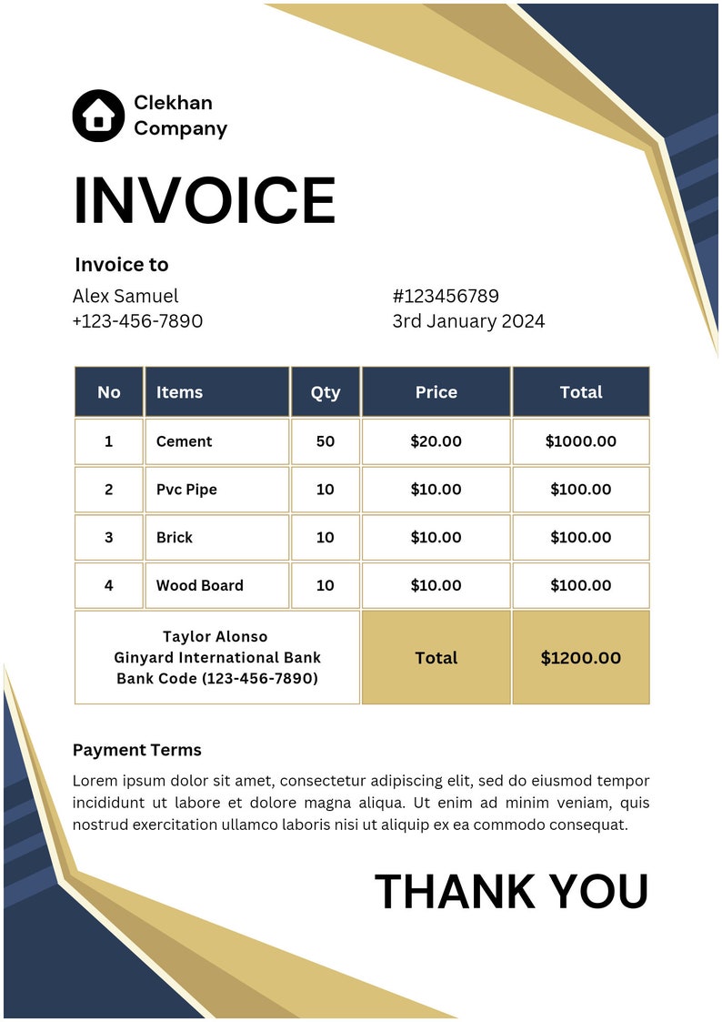 Invoice Templates in Modern and Professional - Etsy