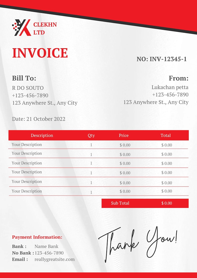 Invoice Templates in Modern and Professional - Etsy