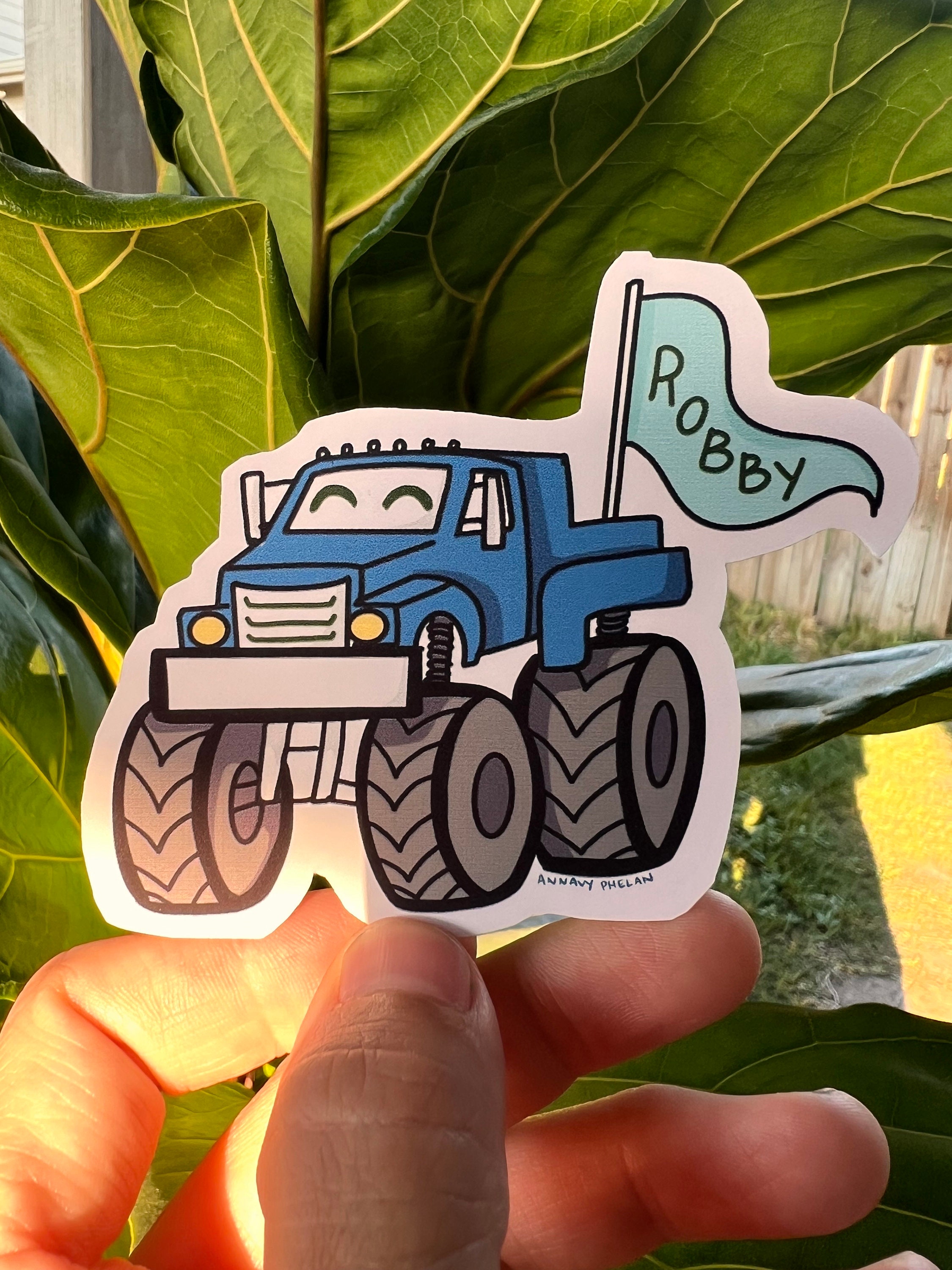 Customizable Monster Truck Vinyl Matte Sticker - Etsy