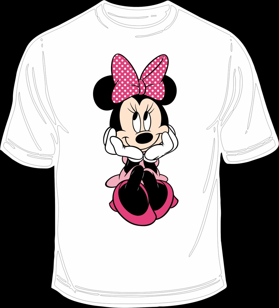 Mini Mouse Smile on White T-shirt - Etsy