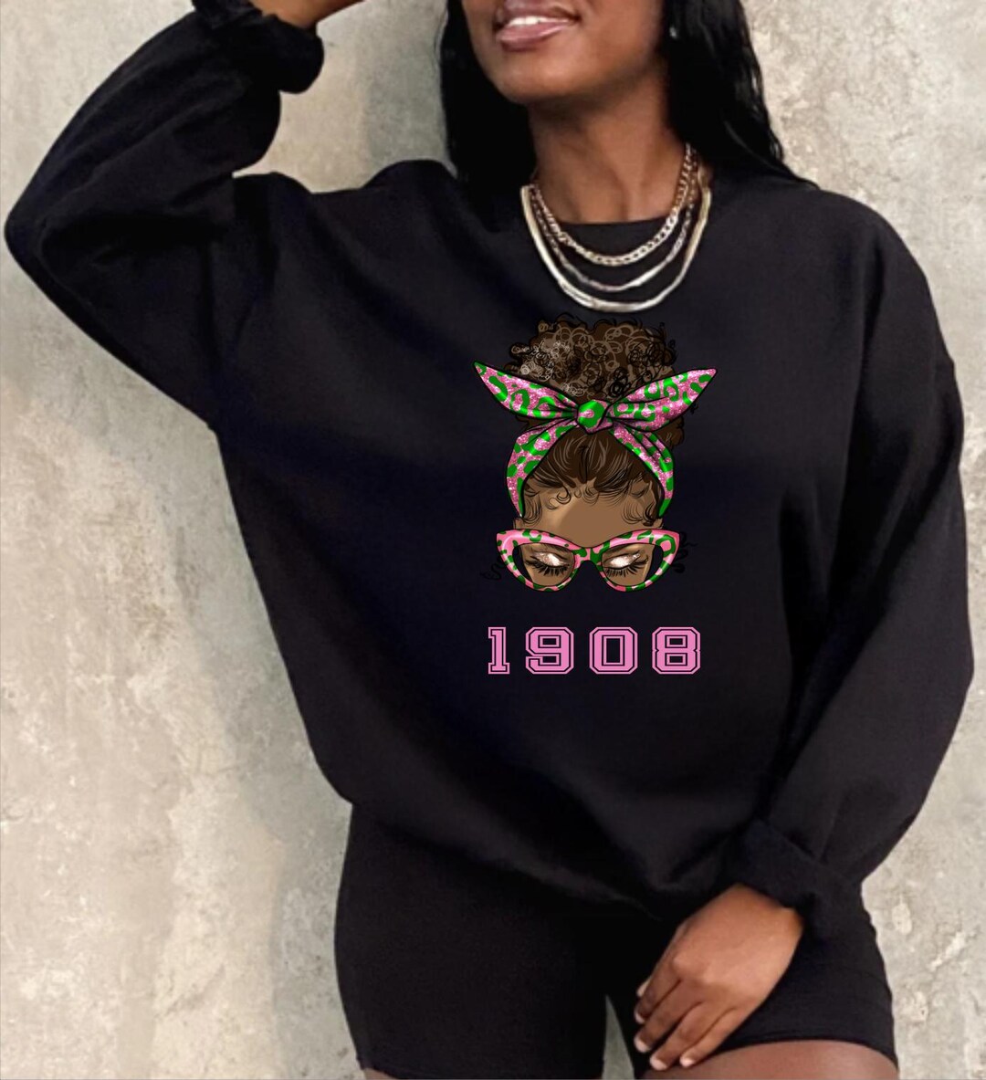 AKA Pretty Girl Magic on Crew Neck Sweatshirt in Black - Etsy
