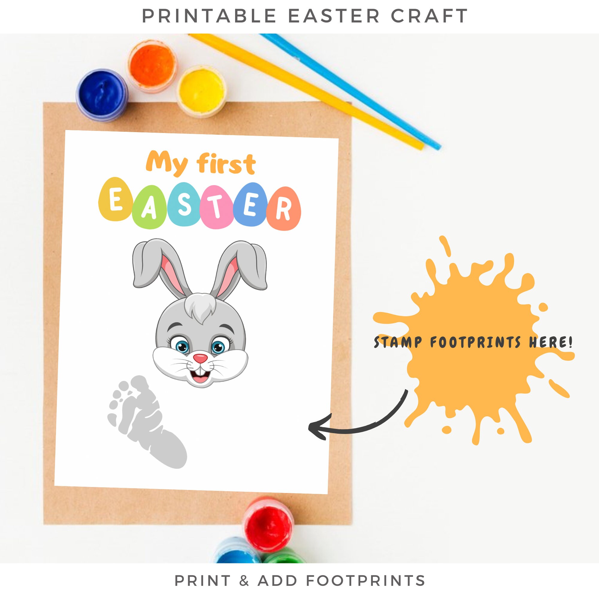Printable Easter Footprint Craft My First Easter Baby Footprint ...