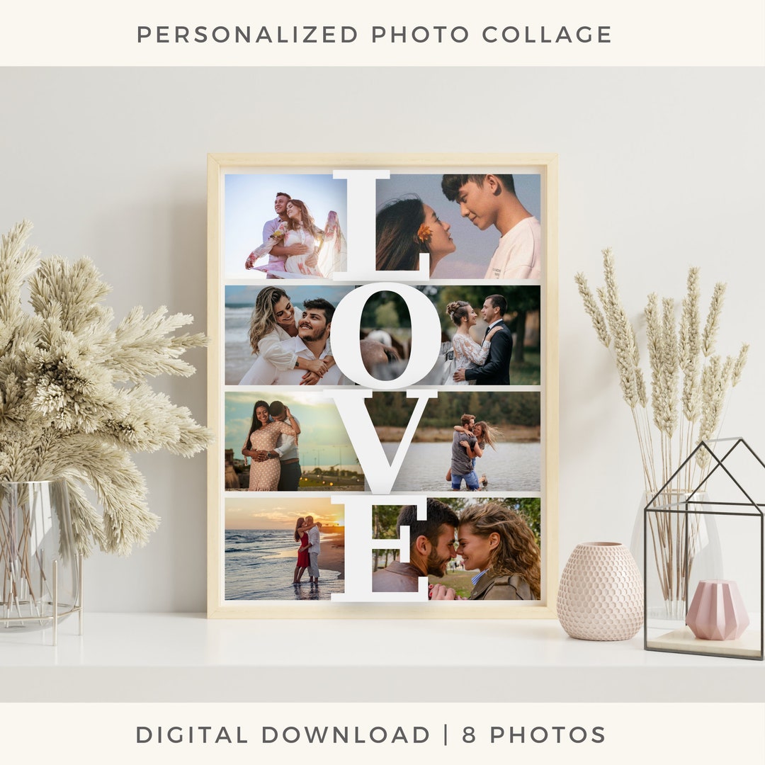 Printable Couple Photo Collage Personalized Photo Collage Photo Gifts ...