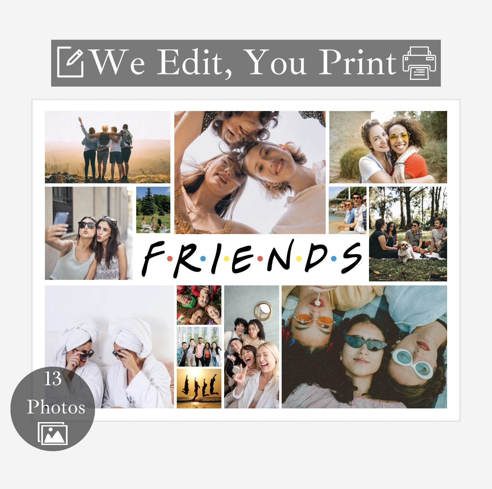 Friends Photo Collage, Personalized Photo Collage, Best Friends Photo ...