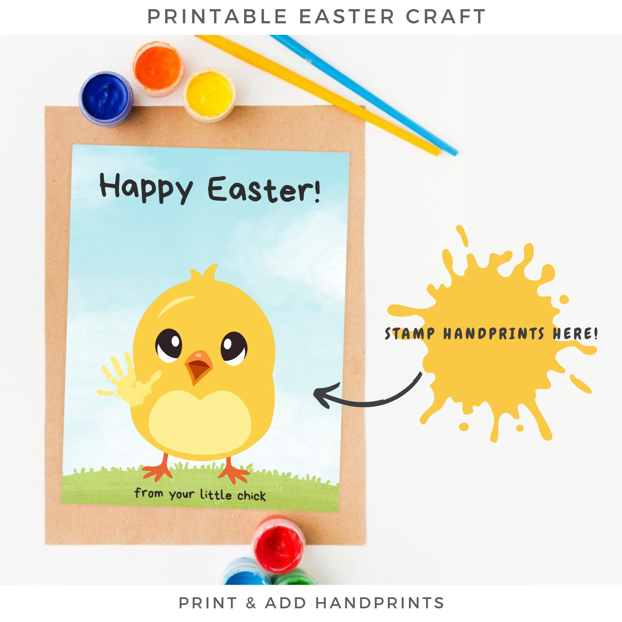 Printable Easter Handprint Craft Toddler Activity Handprint Art Easter ...