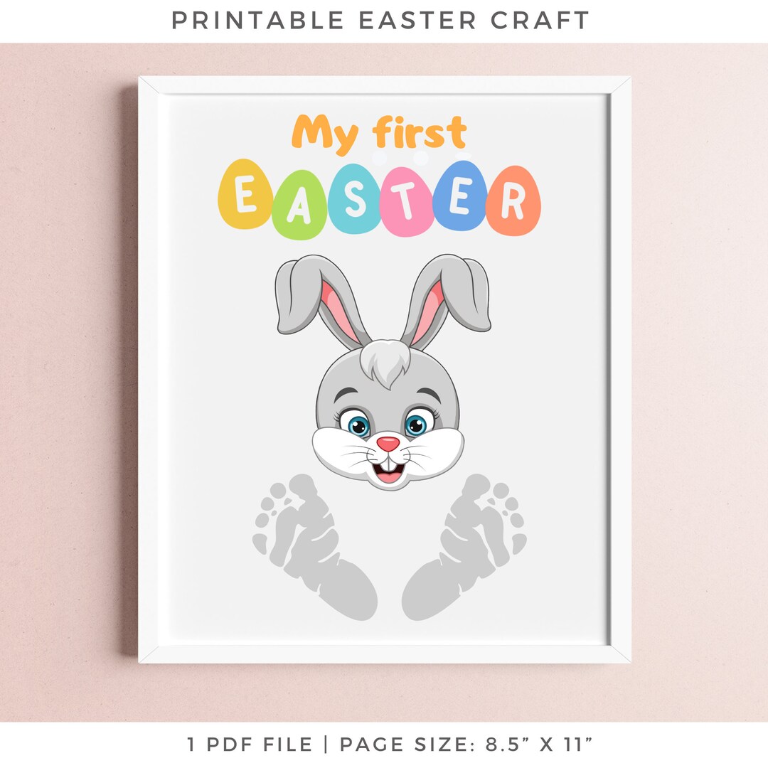 Printable Easter Footprint Craft My First Easter Baby Footprint ...