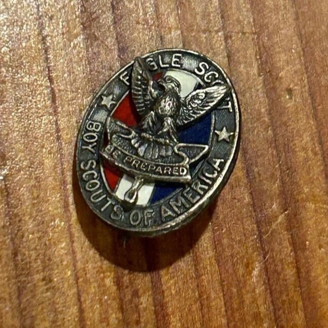 EAGLE SCOUT Boy Scouts of America Hat Badge Pin BSA Award, Sterling ...