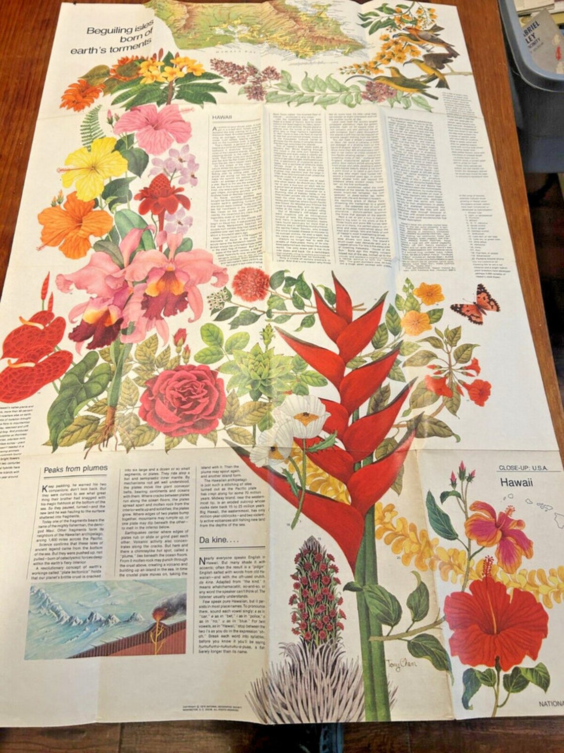 HAWAII Double Sided , DIY Map by National Geographic April 1976, DIY ...