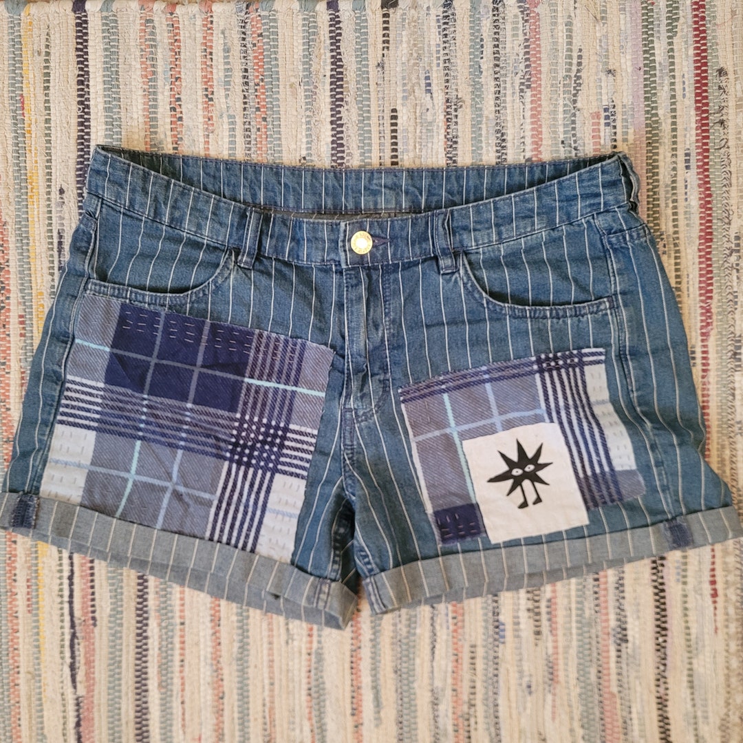 Mended Upcycled Second Hand Denim Shorts - Etsy