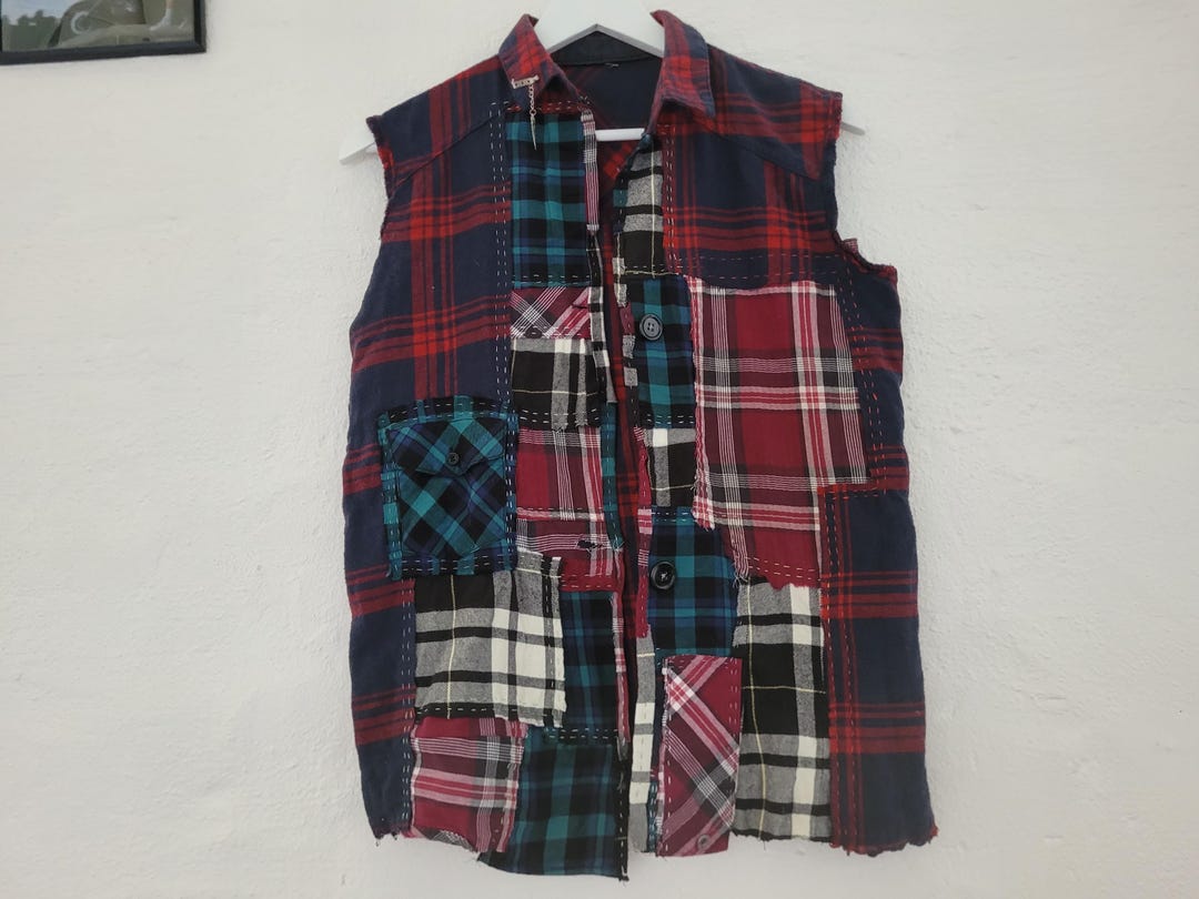 Flannel Upcycled Battle Vest - Etsy