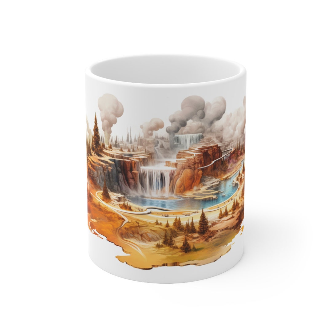 Discover Yellowstone: National Park Ceramic Mug - Geothermal Wonders ...