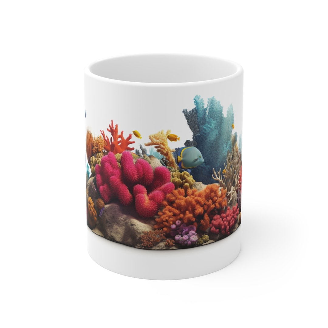 Coral Reef Mug, Ocean Coffee Mug, Barrier Reef Tea Cup, Underwater ...