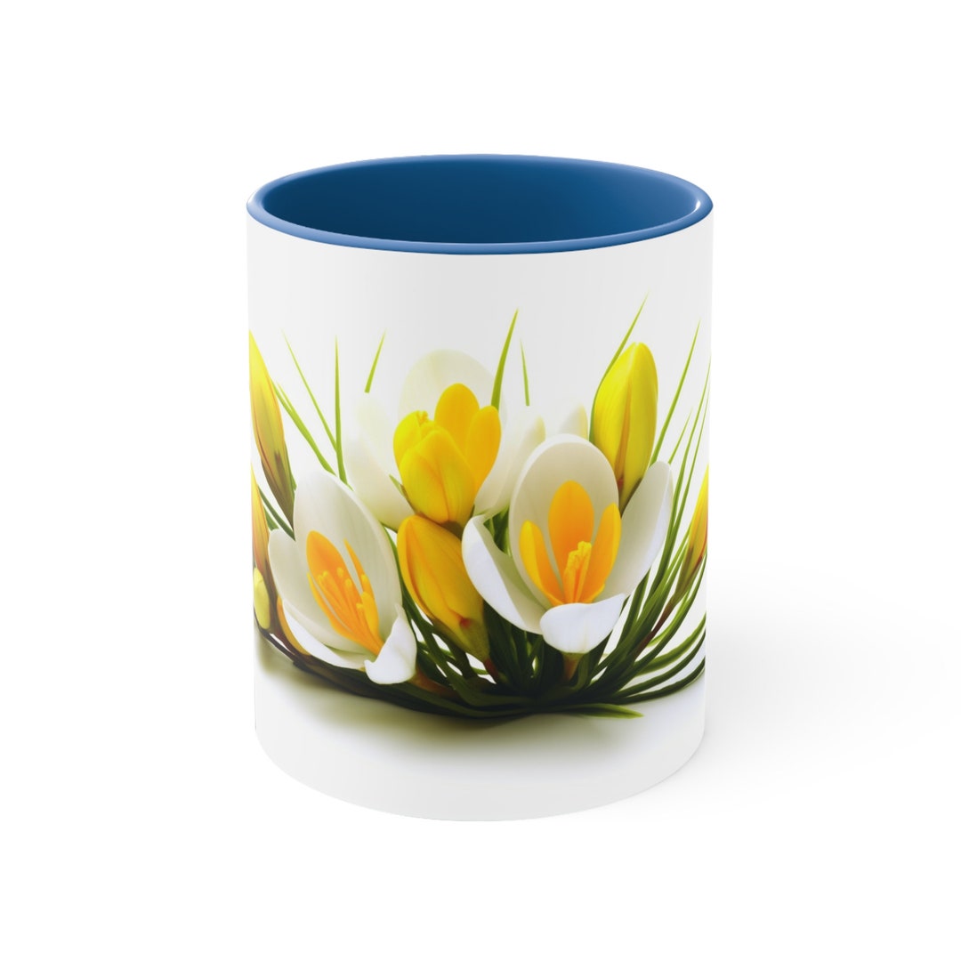 Saffron Crocus Botanical Coffee Tea Cup Mug Flower Floral Ceramic Mug ...