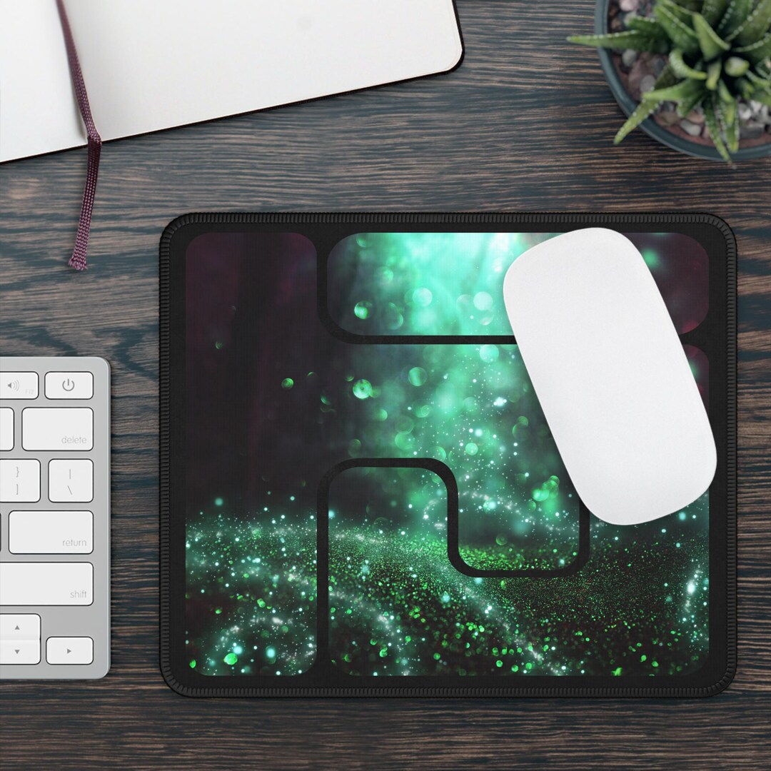 Arcane Puzzle Gaming Mouse Pad, Green Aesthetic Mouse Pad, Desk Decor ...