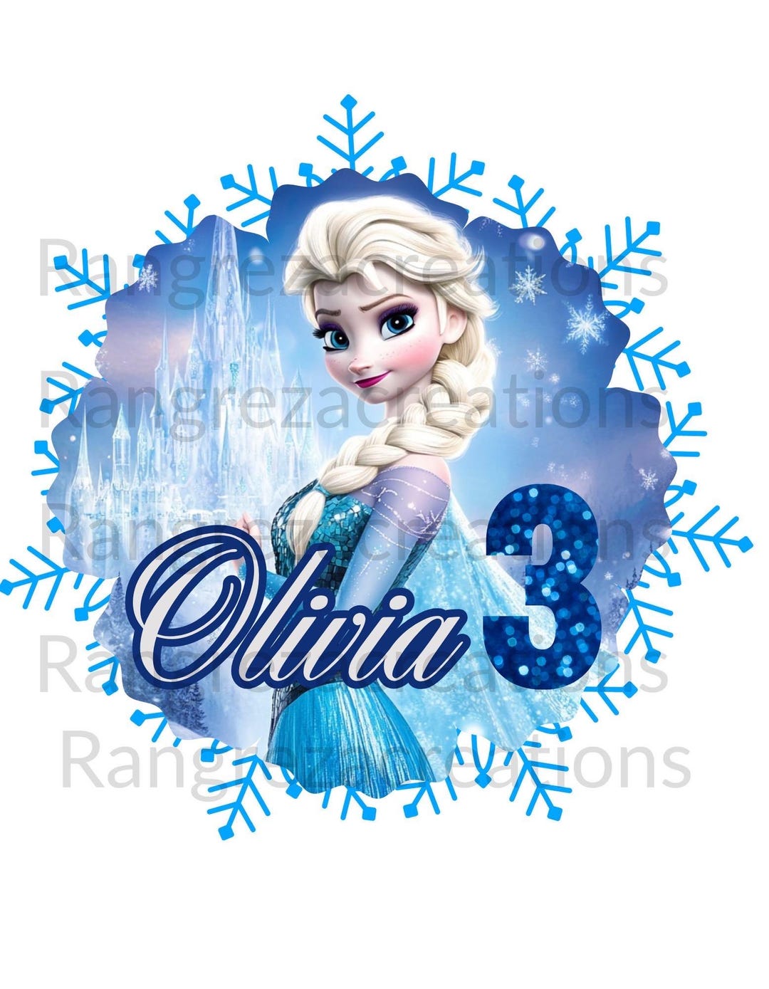 Customize Elsa Birthday PNG: Custom Cartoon Portrait (digital Download ...