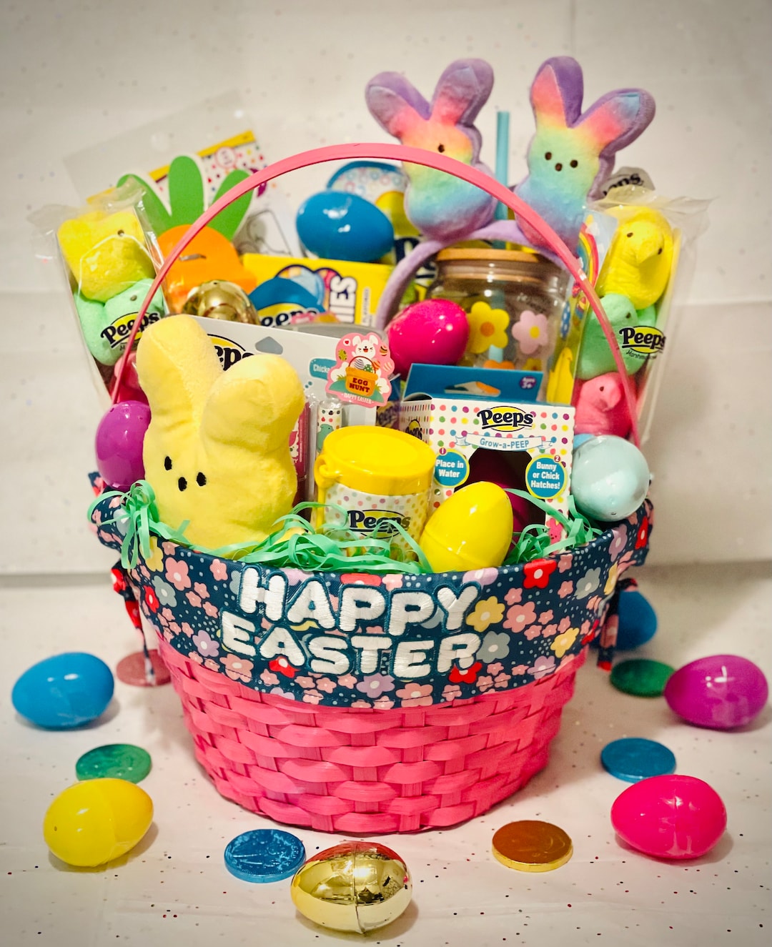 Prefilled Peep Easter Baskets, Personalized Easter Baskets, Kids Easter ...