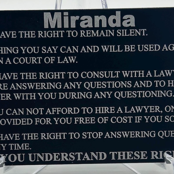 Miranda Rights Cards - Etsy