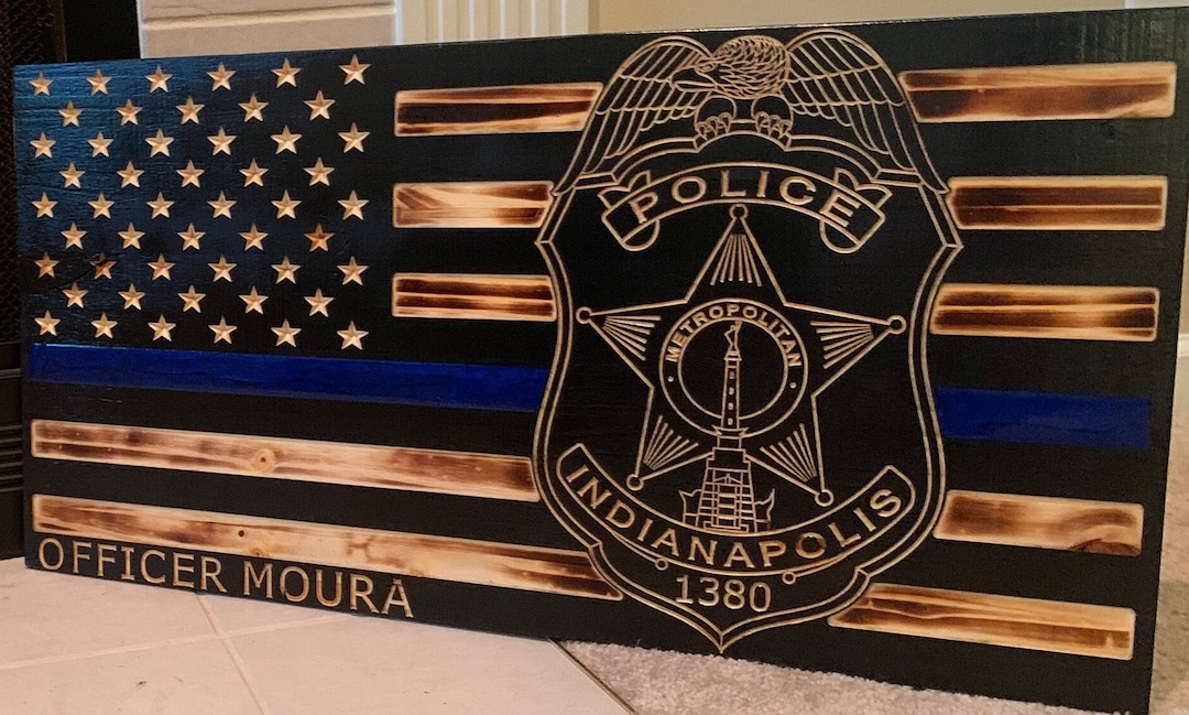 Custom Thin Blue Line Badge Flag Gift - Stunning Thin Blue Line Flag ...