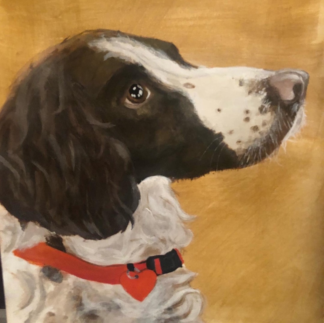 Custom A3 Side Profile Dog Painting - Etsy