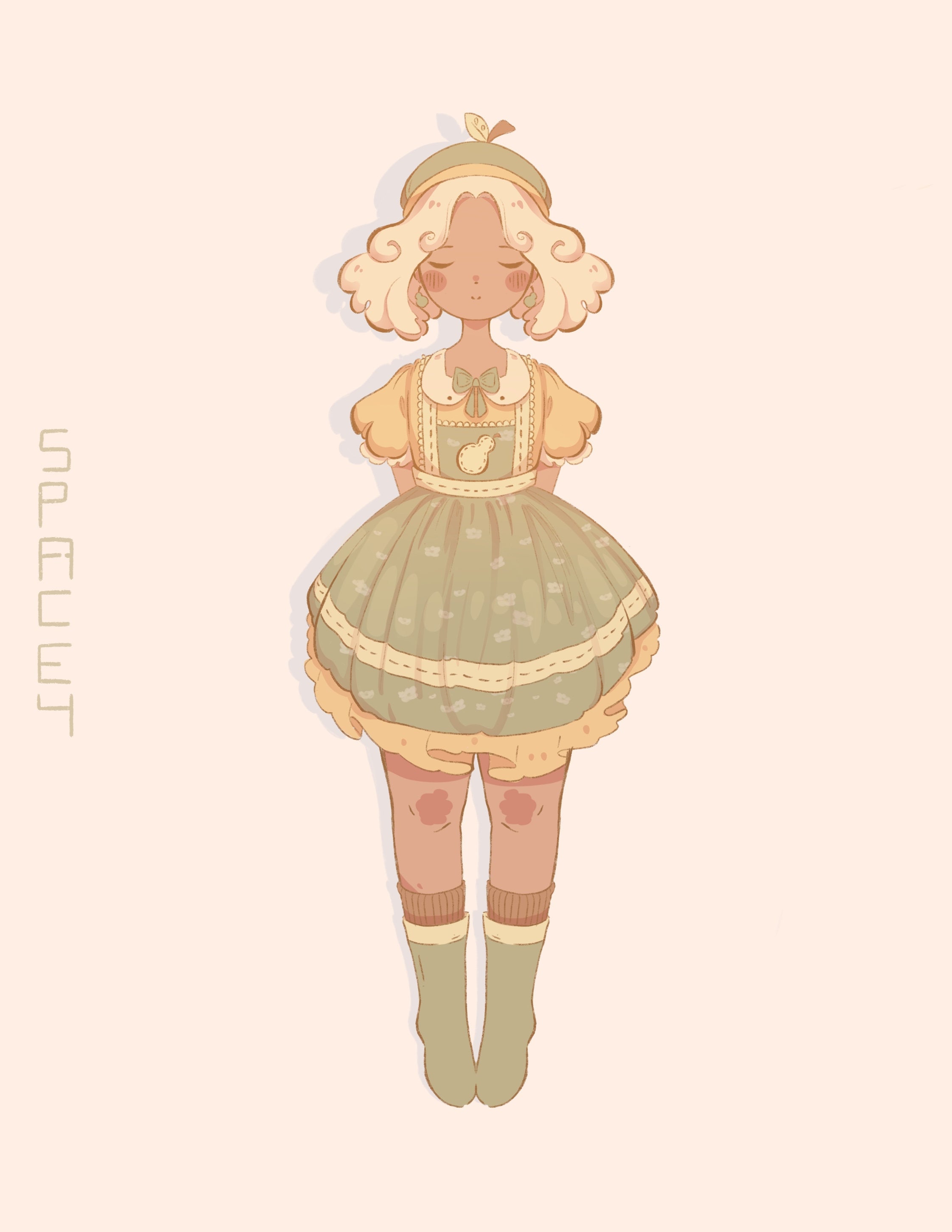 Cute Anime Pear Girl Drawing - Etsy