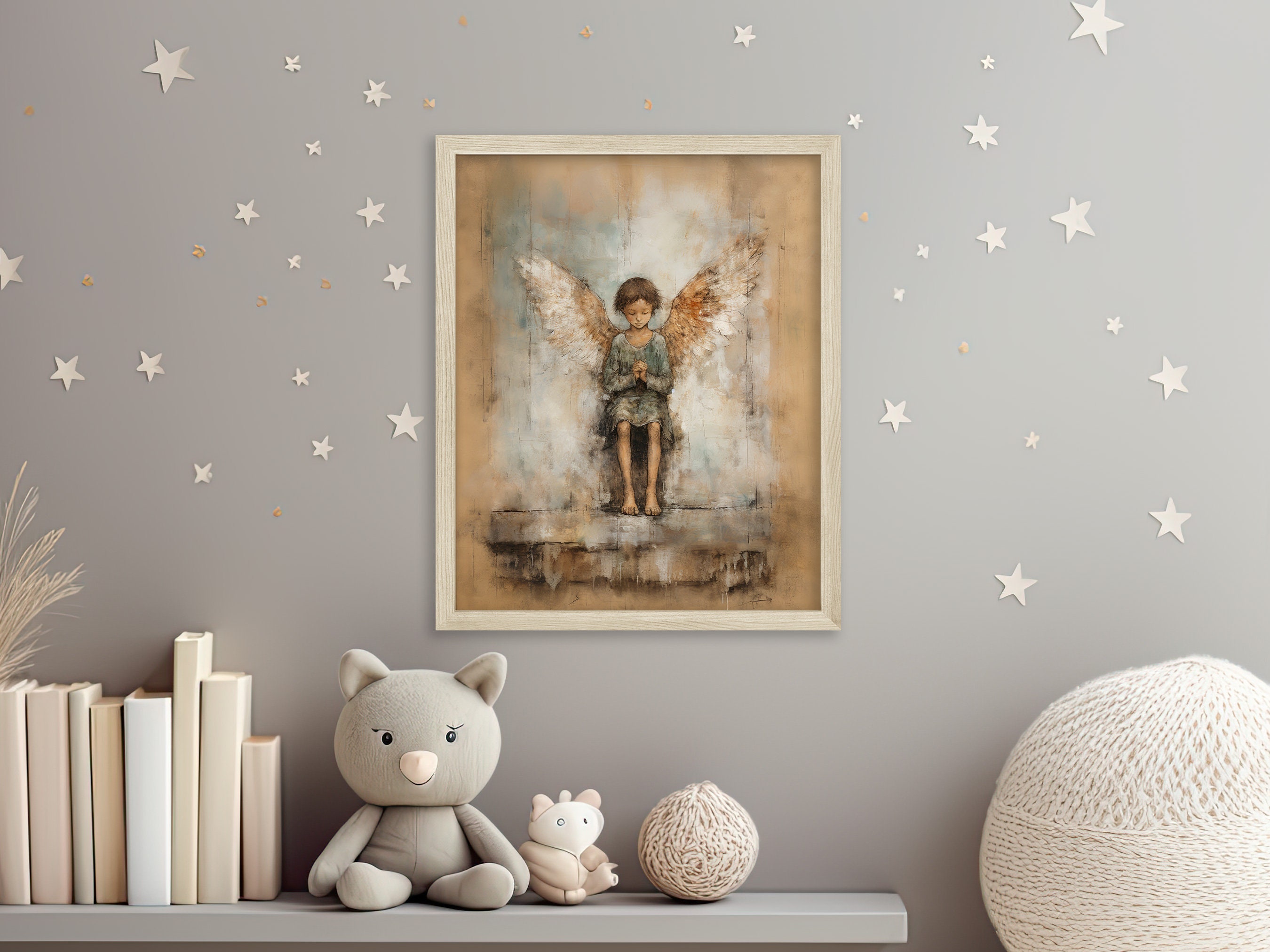 Guardian Angel Print for Kids Christian Art Gift for Child Baby Gift ...
