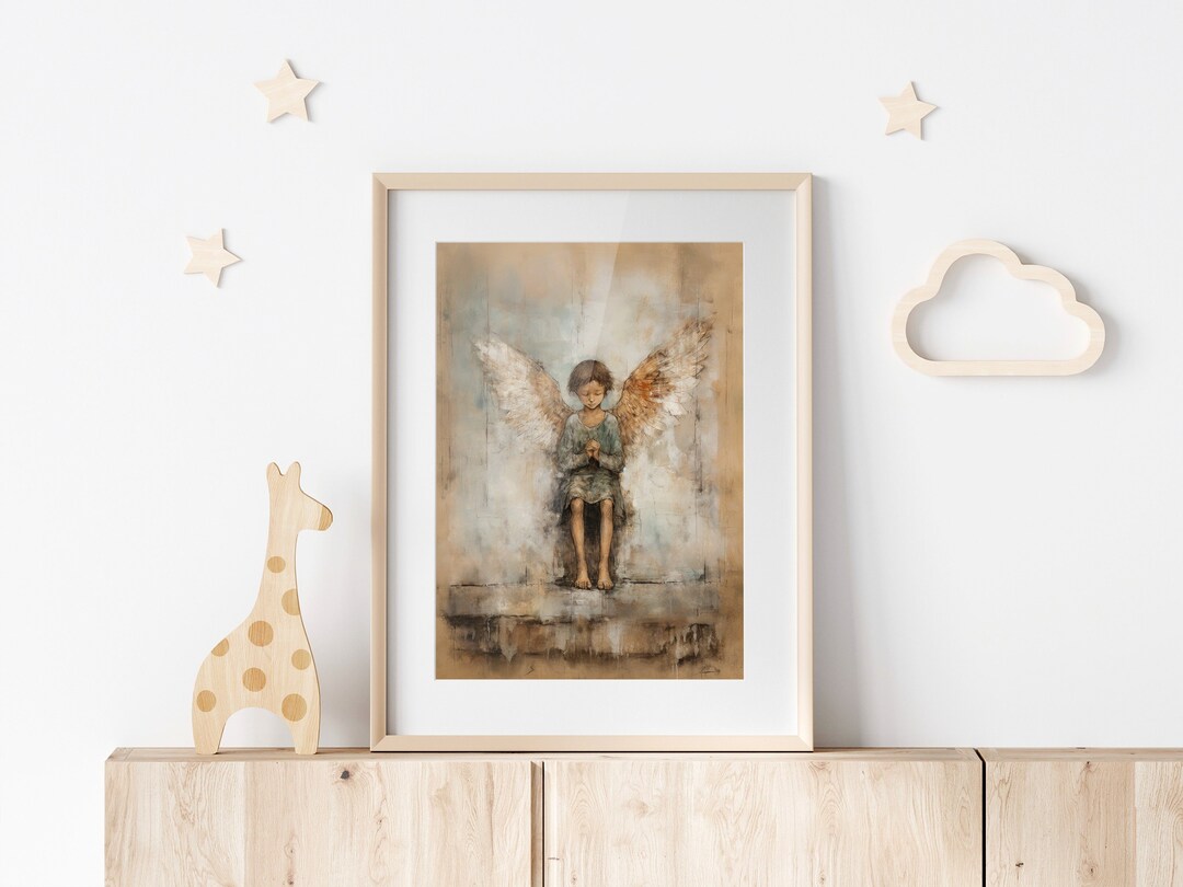 Guardian Angel Print for Kids Christian Art Gift for Child Baby Gift ...