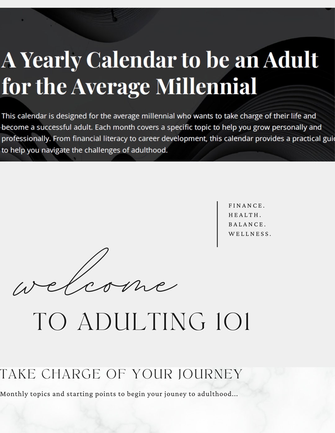 A Yearly Calendar to Be an Adult for the Average Millennial - Etsy