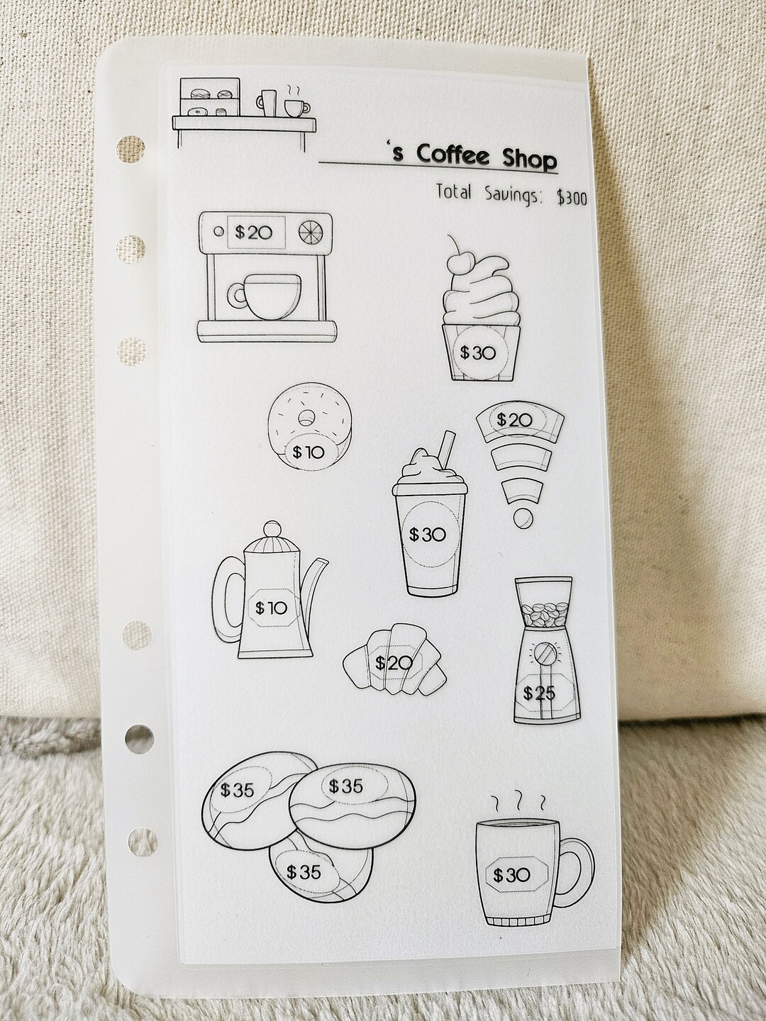 Coffee Shop Cash Savings Envelope A6 - Etsy
