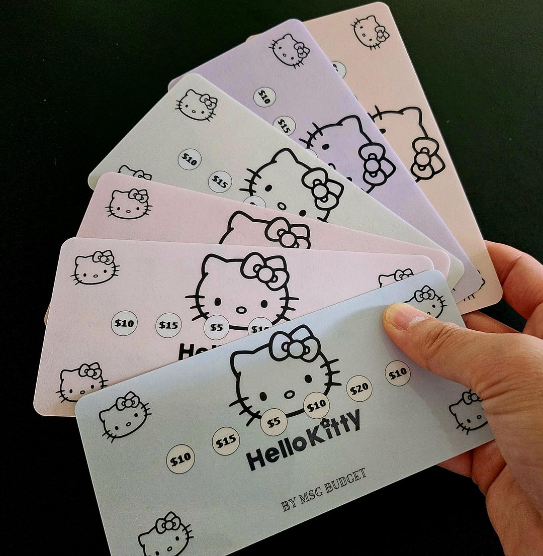 Hello Kitty Cash Savings Challenge 6 Different Color Tracker - Etsy