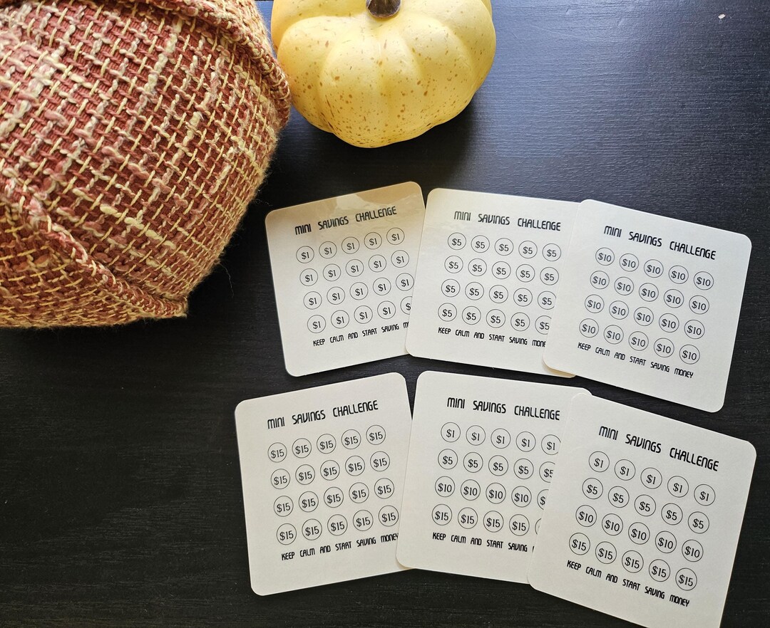 Mini Cash Savings Challenge Tracker Set - Etsy