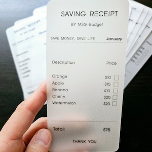 12 Receipts Cash Savings Challenge Tracker Set - Etsy