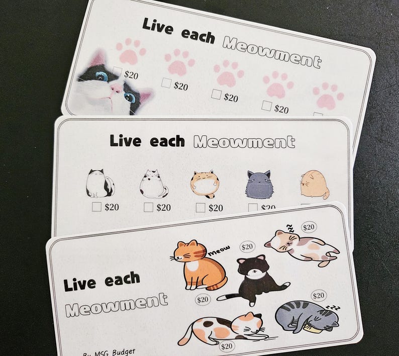 Cat Savings Challenge Tracker, A6 Budgeting - Etsy