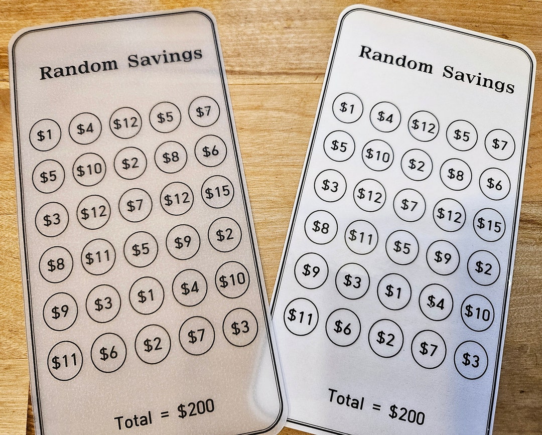 Random Savings Tracker - Etsy