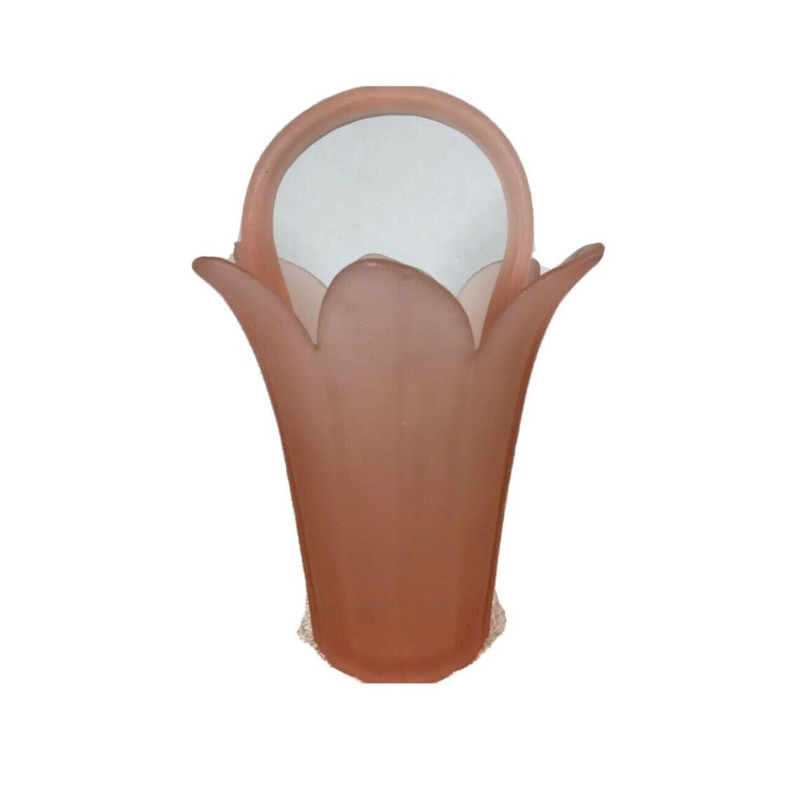 Pink Satan Basket Vase Mikasa Handcrafted Kurata Frosted Glass Handle ...