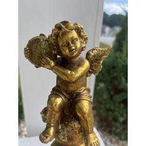 Rare Mark Roberts Golden Angel Cherub Stocking Holder 15” Vintage ...