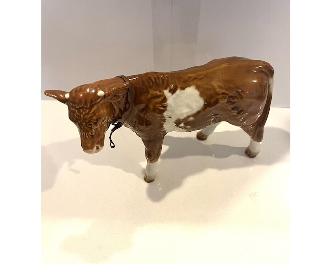 Vintage Goebel West Germany Porcelain Red Cow Steer Calf Figurine 7.5 ...
